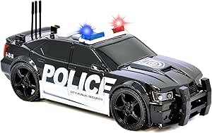 Amazon.com: Friction Powered Police Car Toy Rescue Vehicle with Lights ...