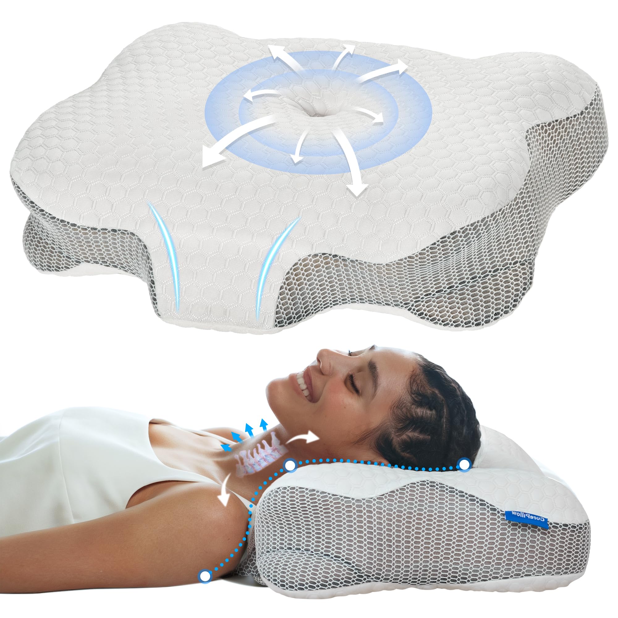 CorePillow Cervical Neck Pillow for Pain Relief - Ergonomic Side ...
