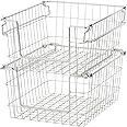 Amazon.com - TRINITY 2-Pack Stackable Metal Wire Storage Baskets With ...