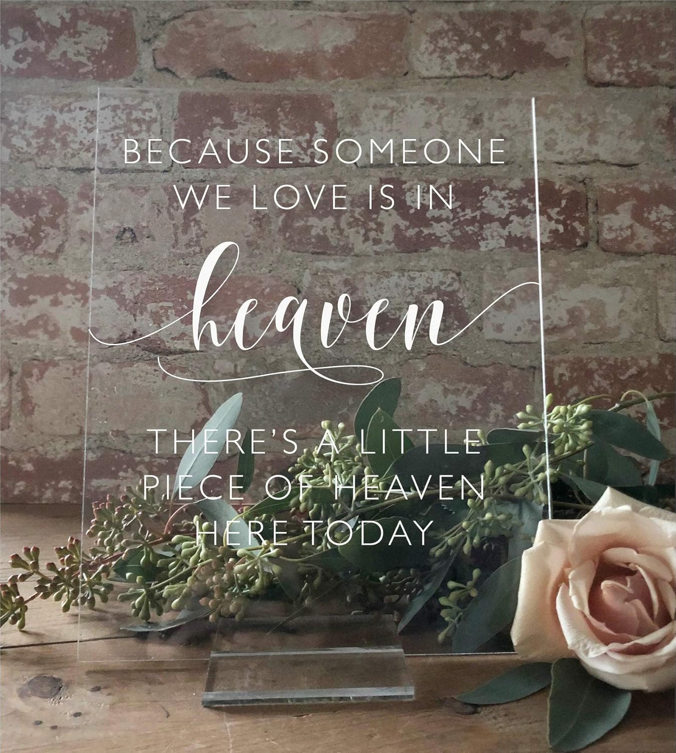 In Loving Memory Sign for Special Event on Acrylic Lucite Table ...