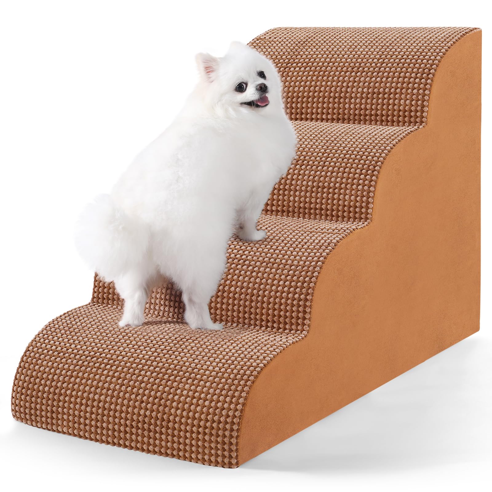 EASYSOAR Dog Stairs for High Beds, 4-Tier Dog Stairs for Small Dogs and ...