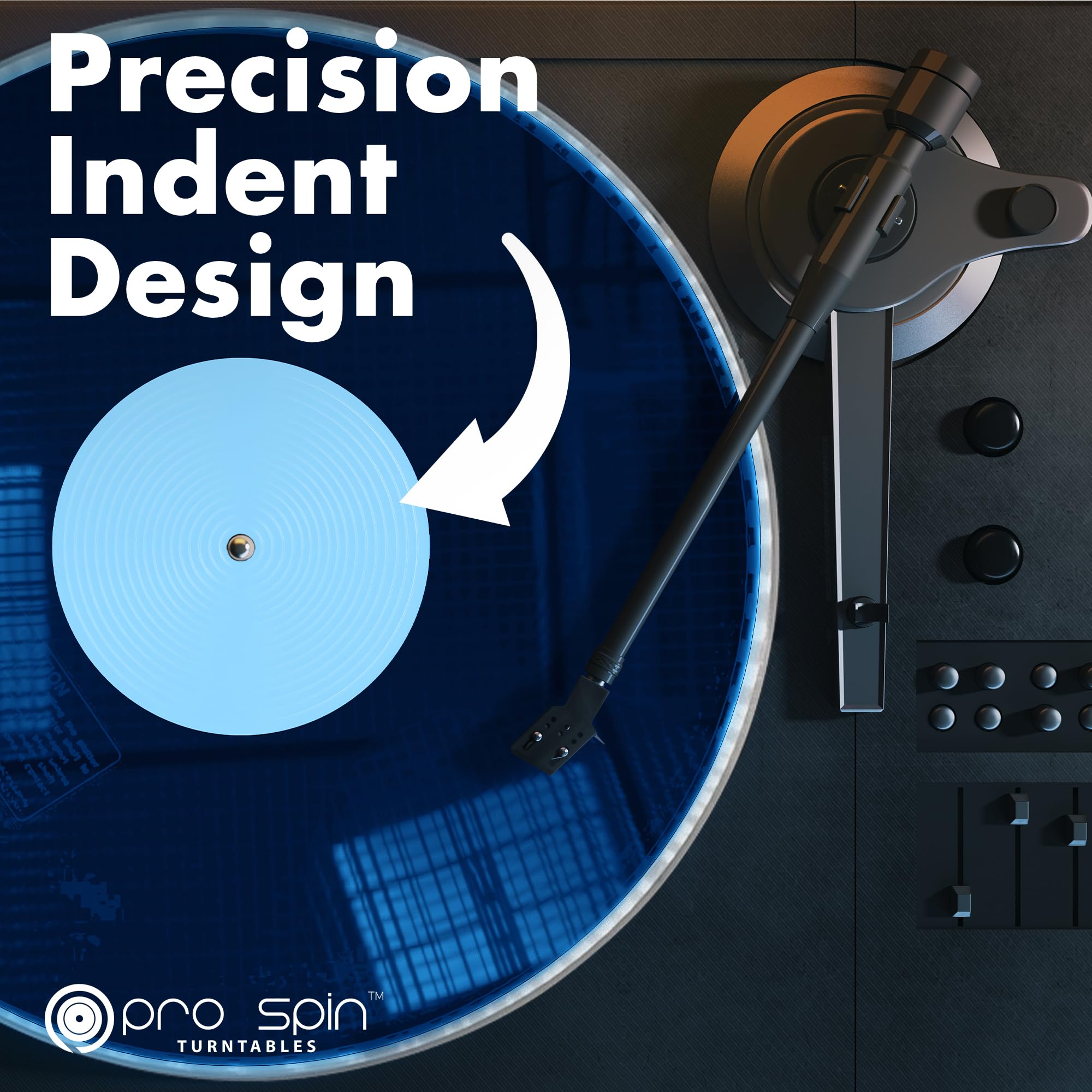 Mua PRO SPIN Blue Acrylic Turntable Mat - Platter Slipmat for 12" Vinyl ...