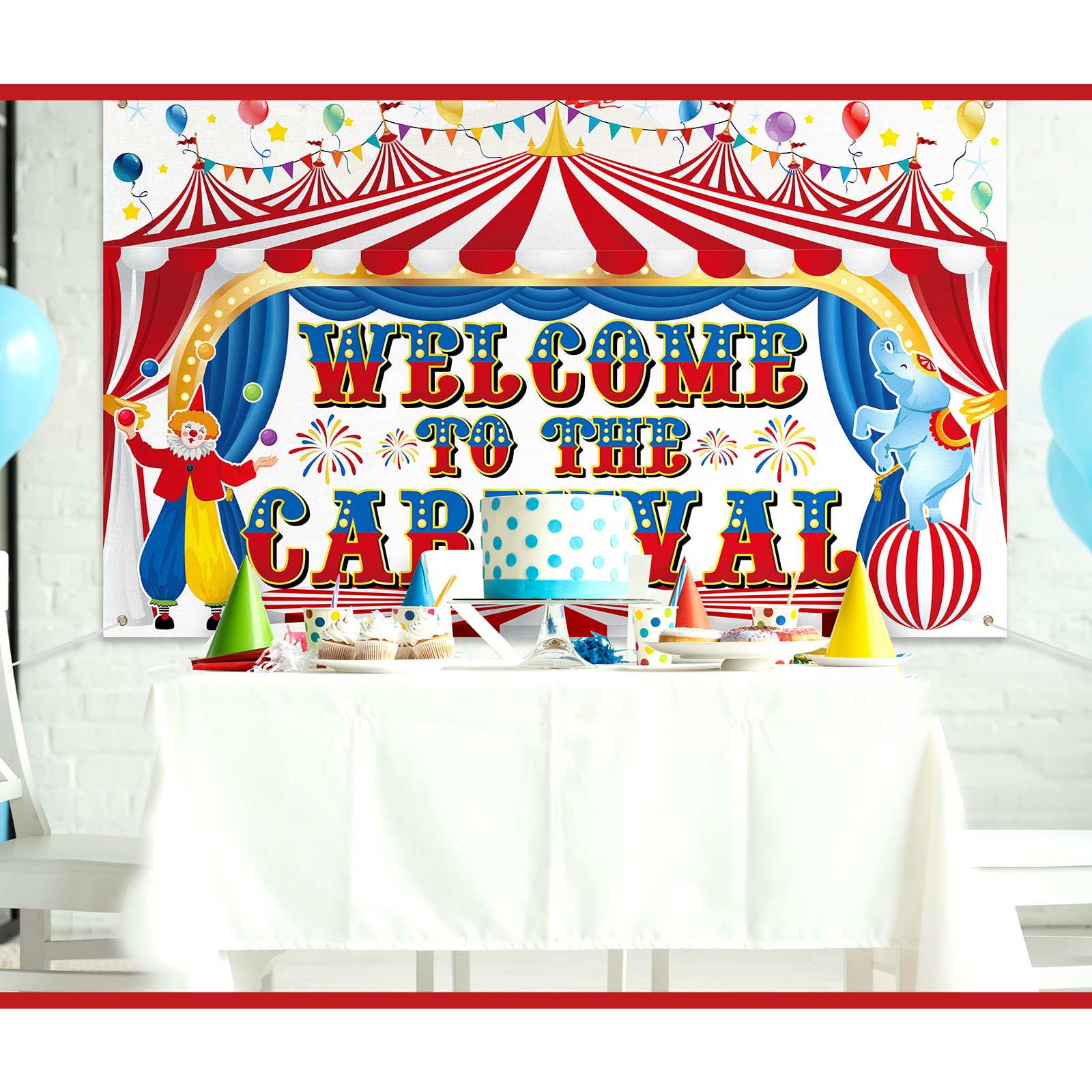 Mua Large Circus Carnival Backdrop 71 x 43 Inch Welcome to the Carnival ...
