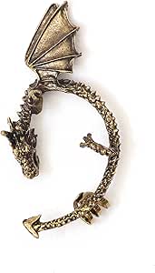Amazon.com: Dragon Earring Ear Cuff Metal Wrap Ancient Wyrm Gold Tone ...
