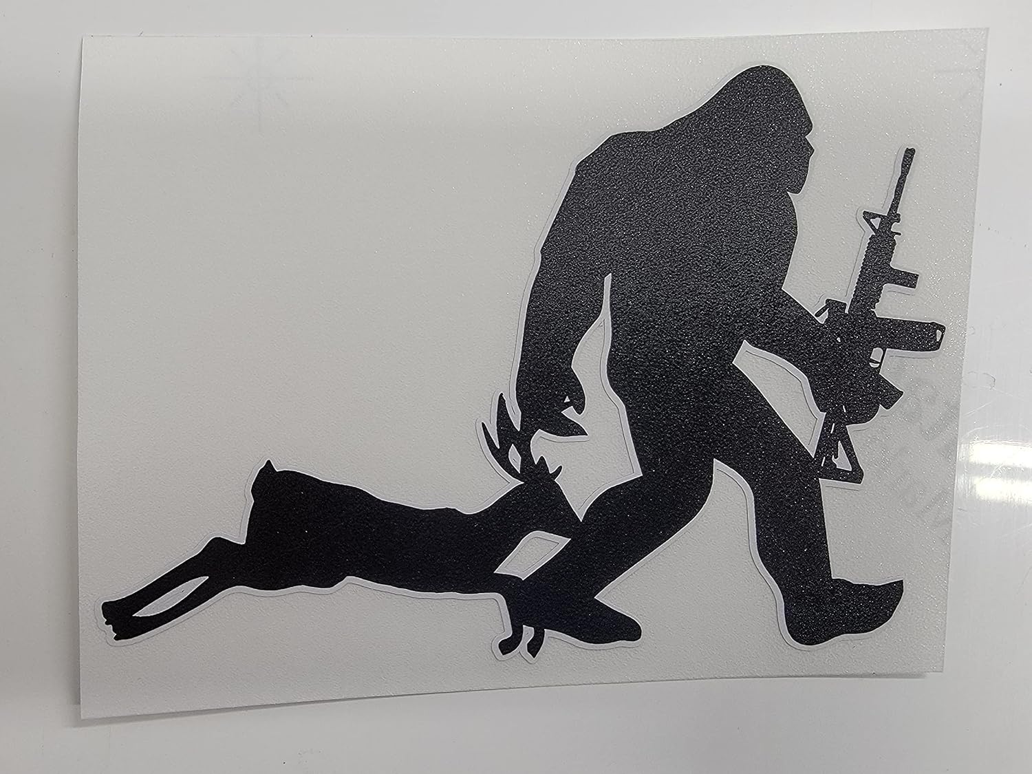 Big Foot Hunter Bigfoot with deer buck and AR 15 M4 | Decal Vinyl ...