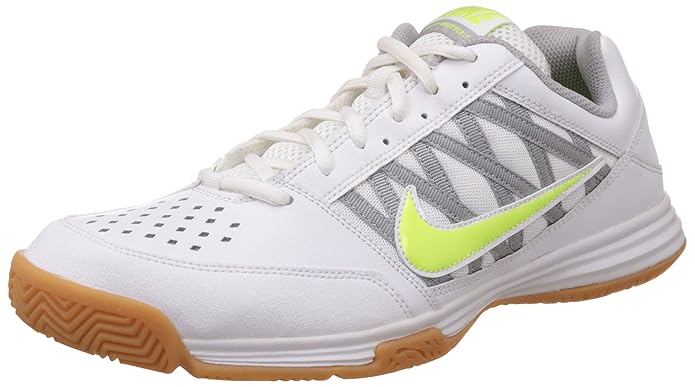 Buy Nike Men's Court Shuttle V White, Volt and Wolf Grey Badminton ...