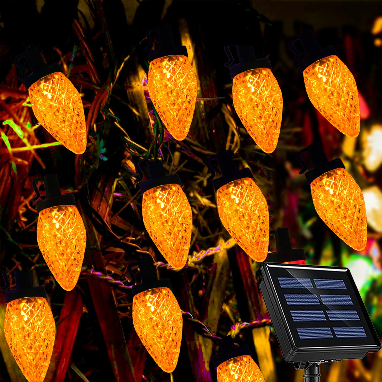 Ohwewant C9 Orange Christmas Lights Outdoor, 31Ft 50 LED Orange ...