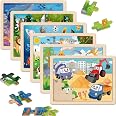 Amazon.com: Wooden Puzzles for Kids Ages 3-5, 6 Packs 24 PCs Jigsaw ...