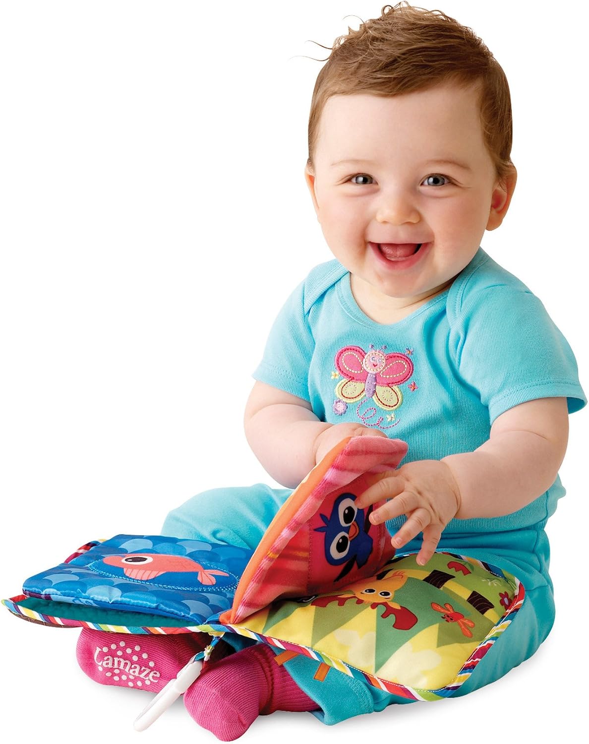 LAMAZE Classic Discovery Soft Book, Baby Books from Birth with Clip on ...