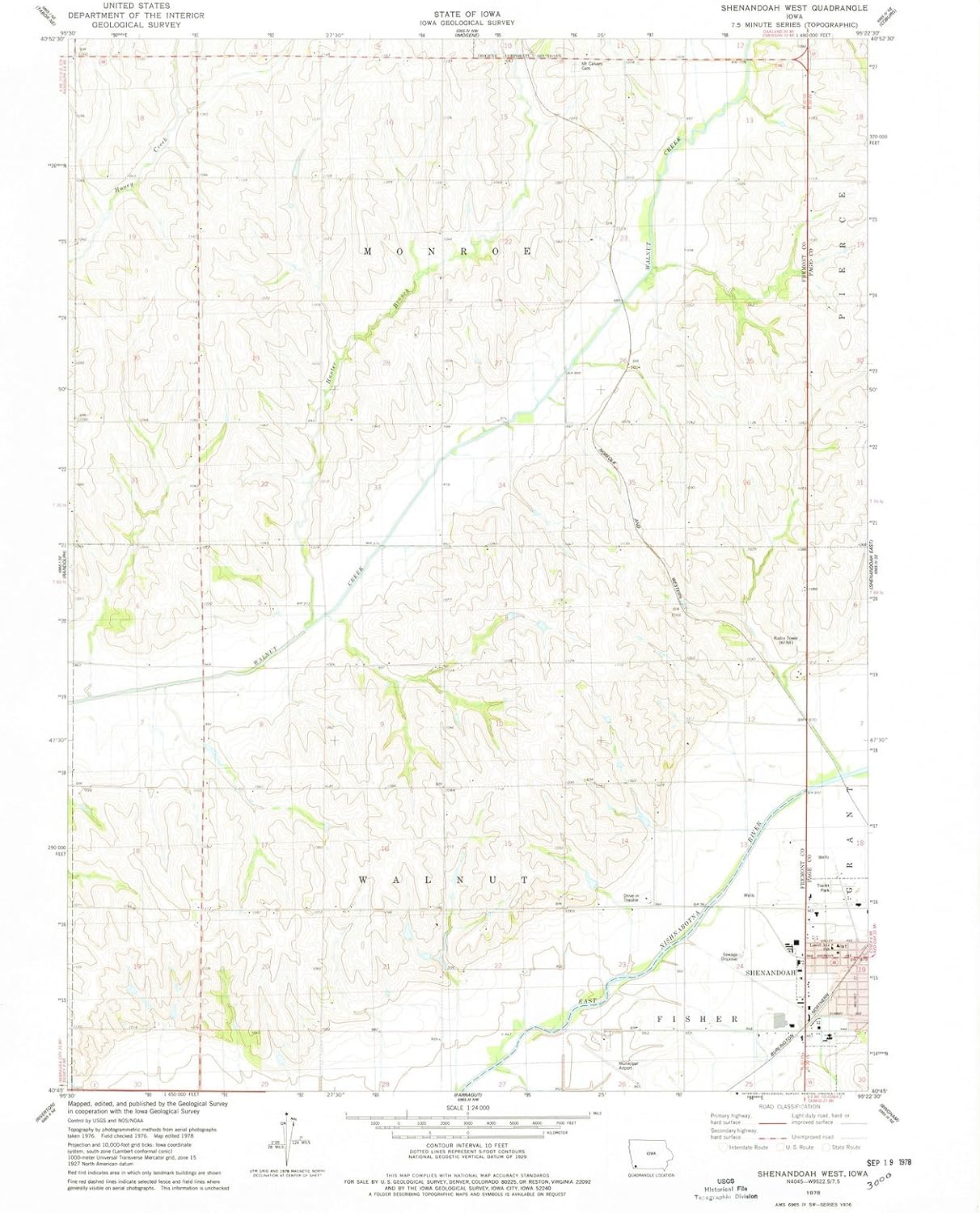 Amazon.com: 1978 Shenandoah West, IA - Iowa - USGS Historical ...