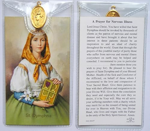 St Dymphna ~ Prayer Card and Medal: Amazon.co.uk: Office Products