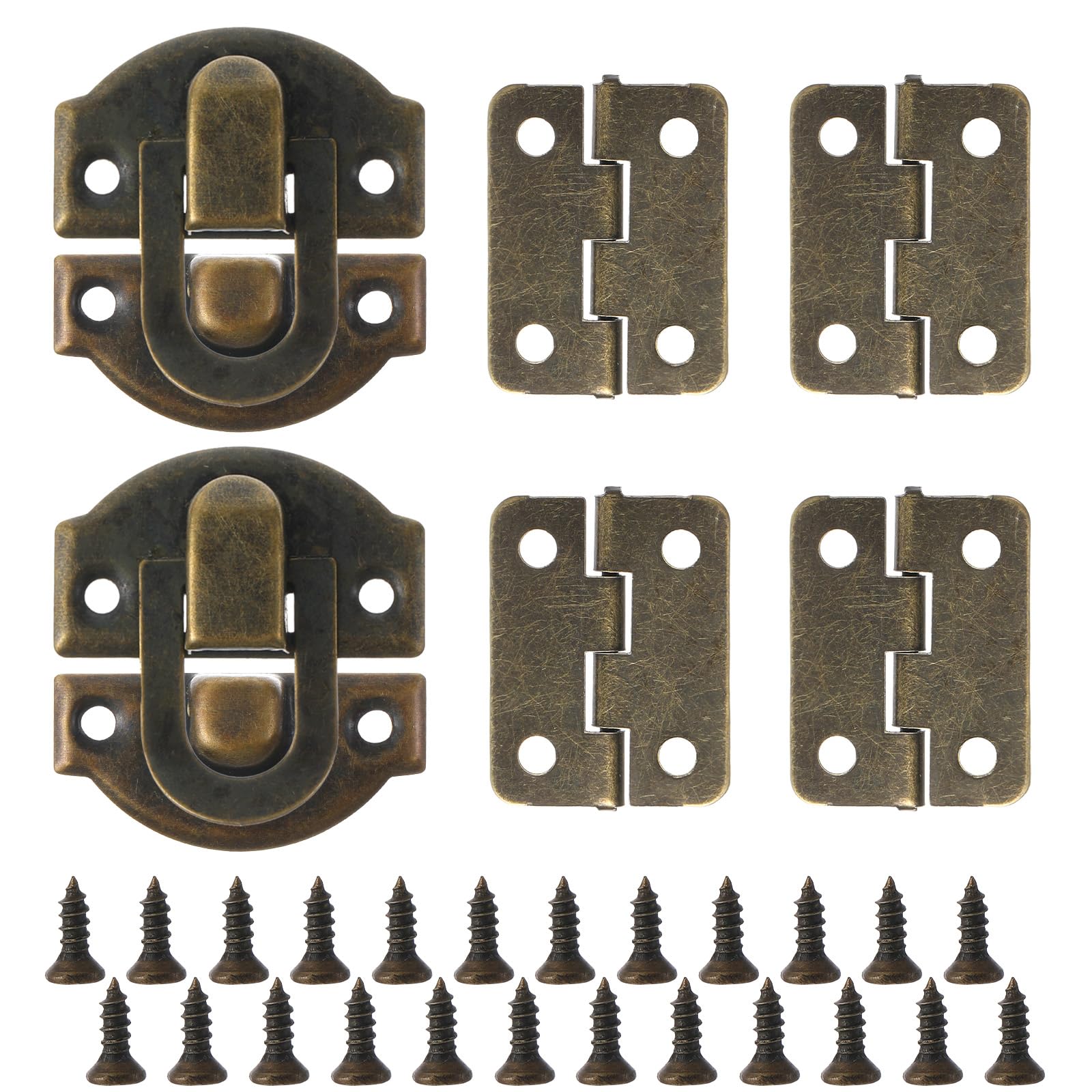 Ymapinc Antique Bronze Wooden Box Hinges and Latches, 2 Packs Antique ...