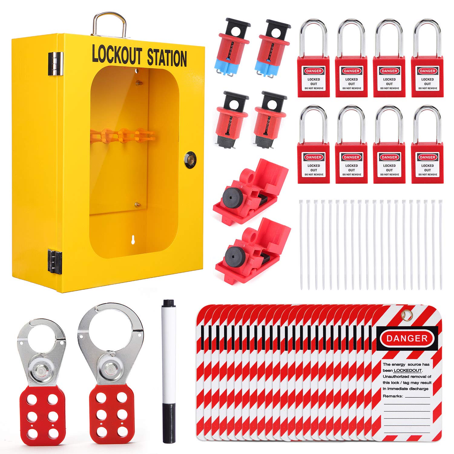 Buy Lockout Tagout Station Breaker Loto Kit Loto Hasps,Loto Tags,Circuit Breaker Lockout,Ball ...
