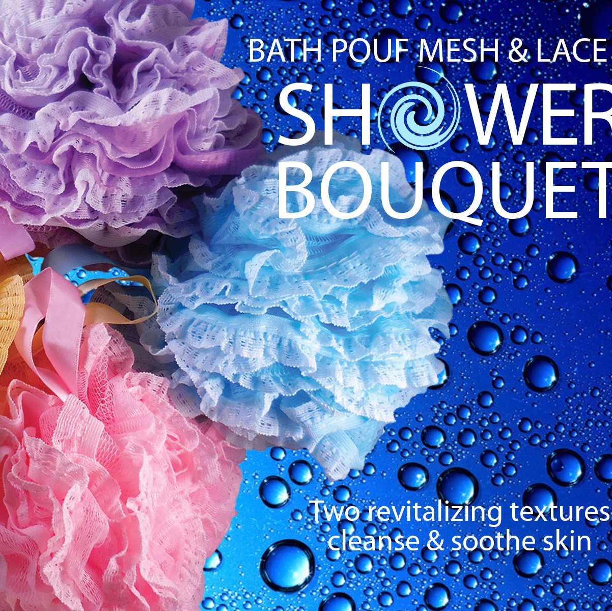 Mua Loofah Bath Sponge Lace-Mesh Set - 2 Scrubs in 1 by Shower Bouquet ...
