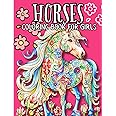 Horses Coloring Book for Girls Ages 4-8: 50 Gorgeous Coloring Pages of ...