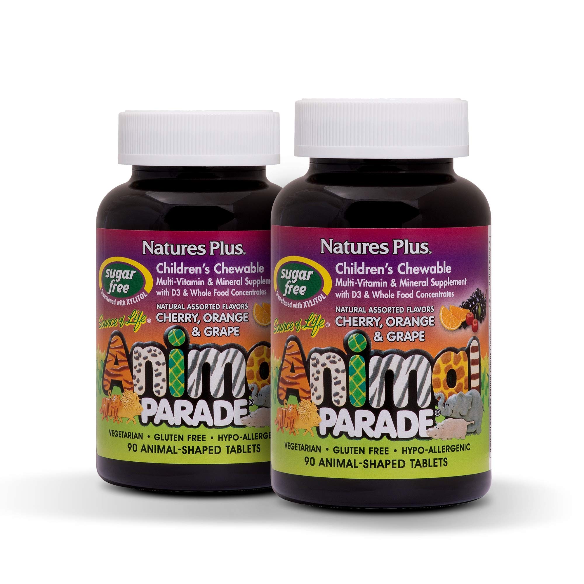 NaturesPlus Animal Parade Sugar-Free Children's Multivitamin - Assorted ...