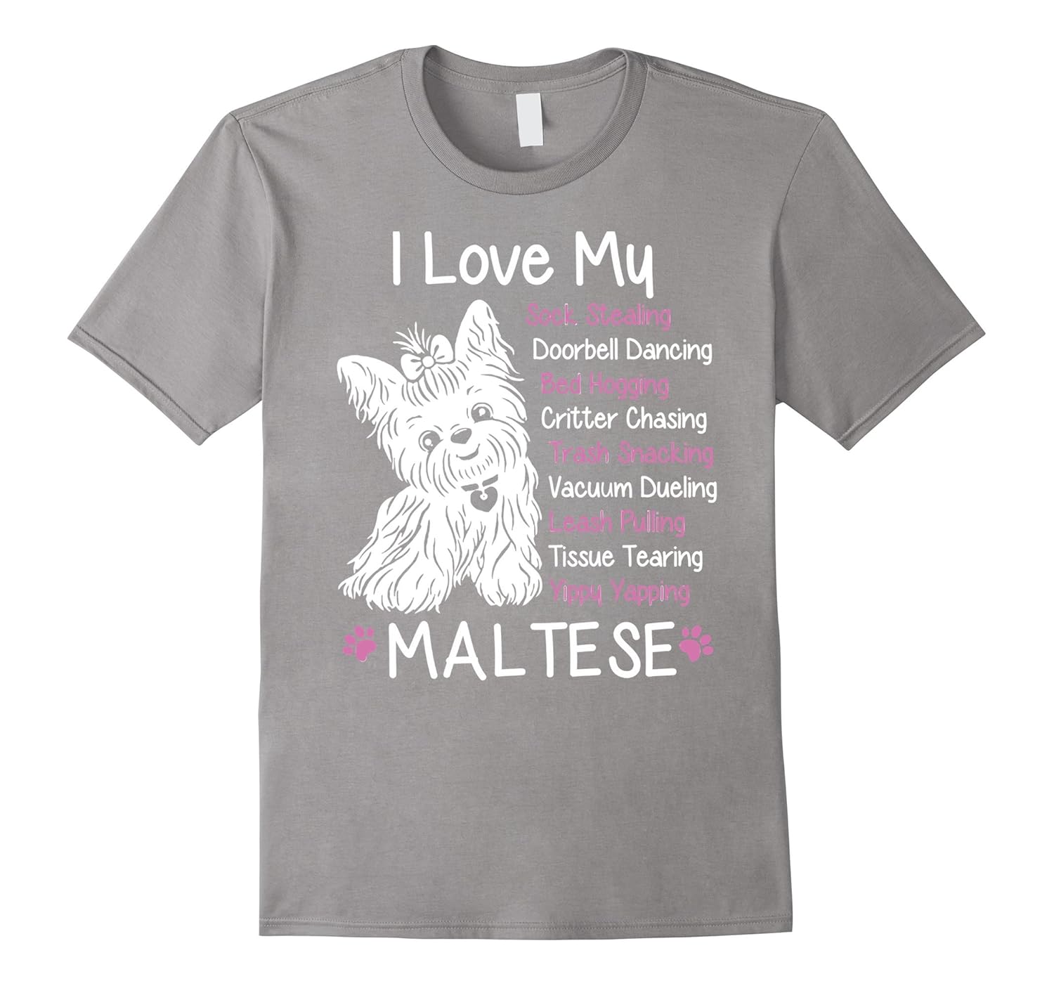 Maltese T-shirt , I love my Maltese-CL – Colamaga