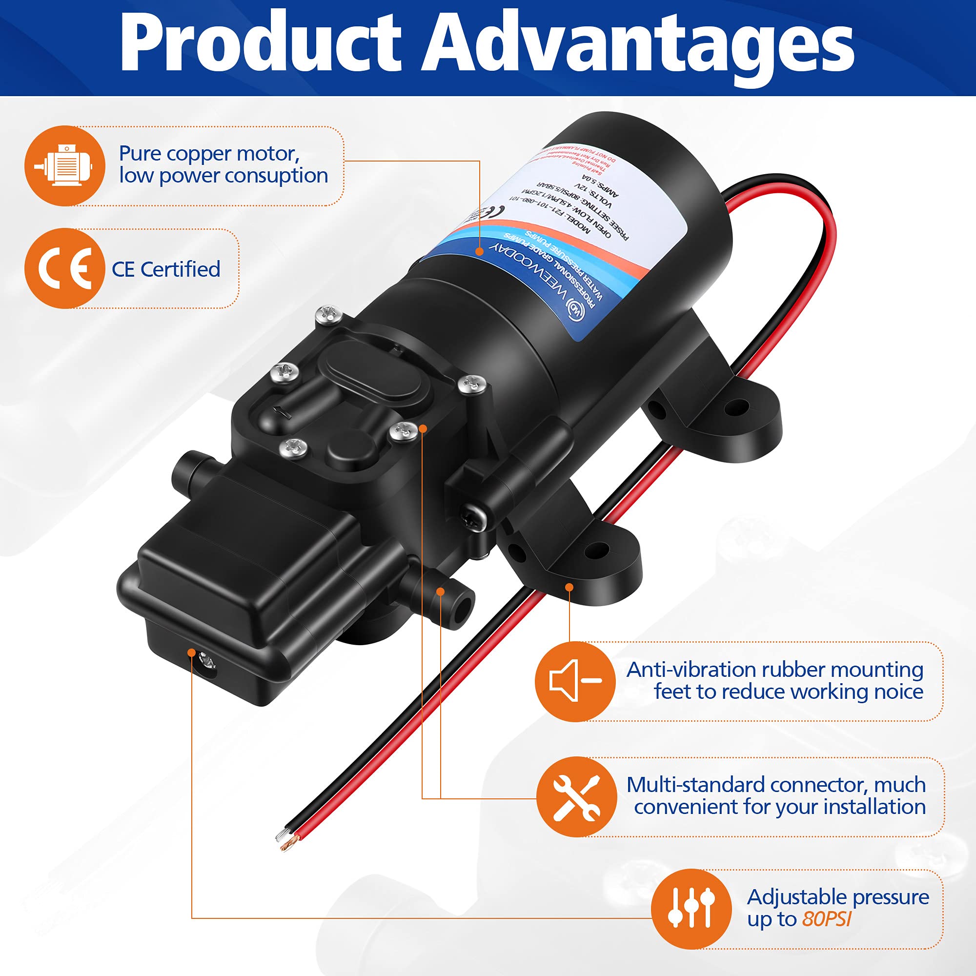 Mua Dreyoo Diaphragm Water Pump 12V with 4 Hose Clamps Water Pump ...
