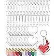 Amazon.com: YETOOME Acrylic Heart Keychain Blanks, 120 Pcs Clear Heart ...