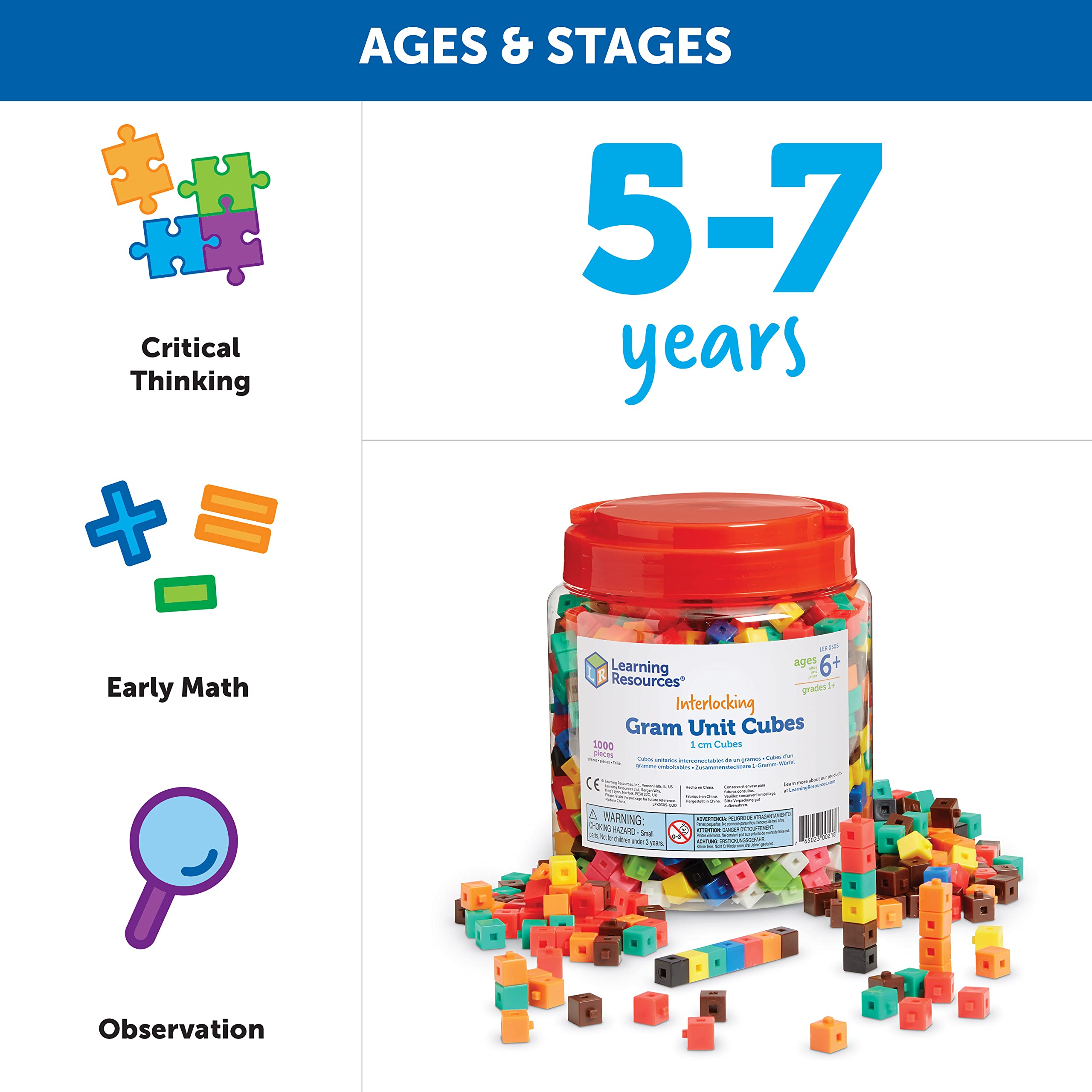 Mua Learning Resources Interlocking Gram Unit Cubes - 1,000 Pieces ...