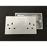 Double Wall Socket & Back Box Pattress. Twin 2 Gang Switched Plug ...