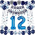 Amazon.com: NANINUNENO 12th Blue Birthday Party Decorations for Boy ...