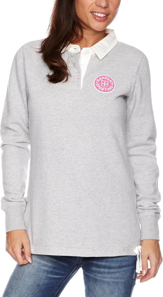 Rampant Sporting Fleece Rugby Women's Shirt Grey Marl Size 12: Amazon ...