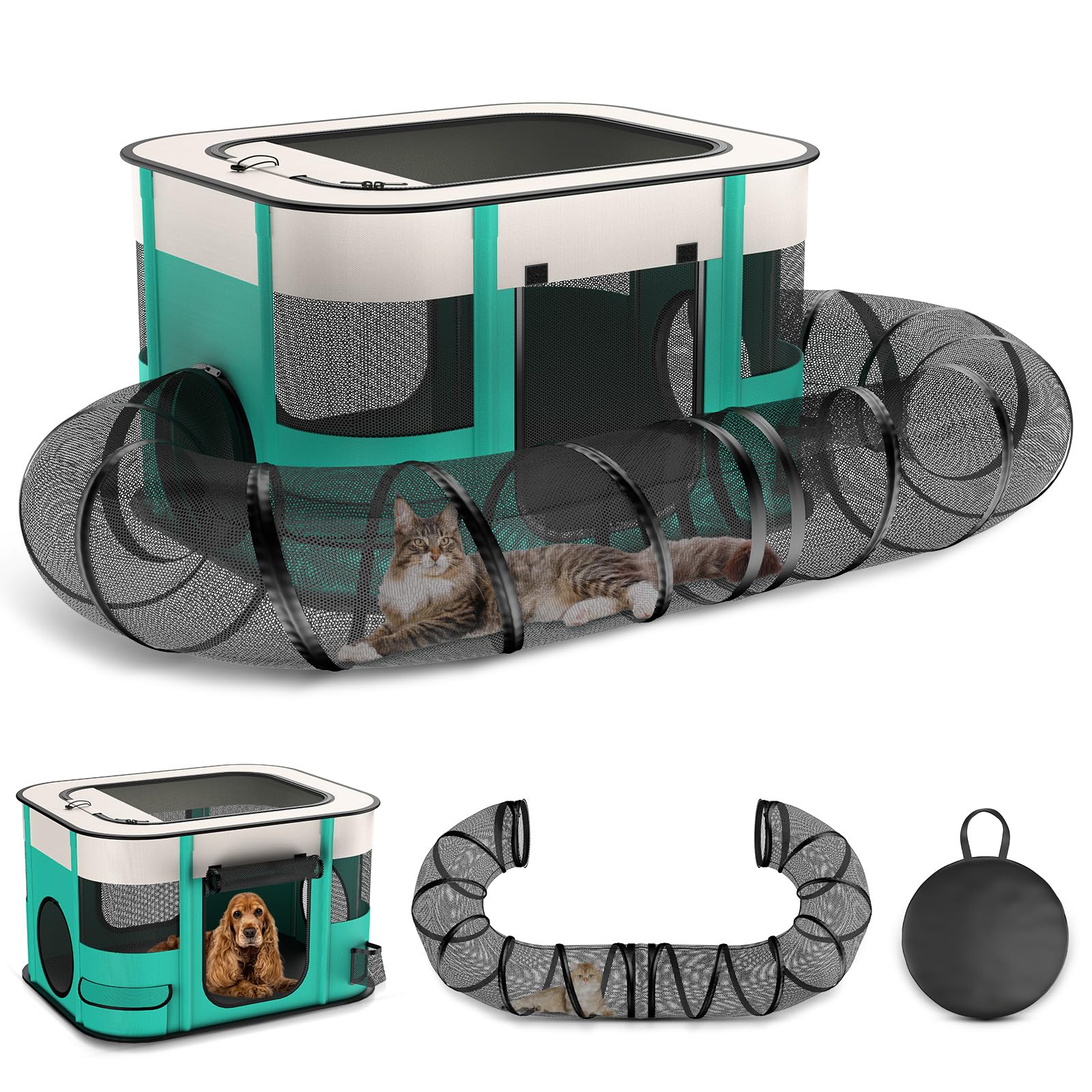 Upgrade Outdoor Cat Enclosure, Outdoor Cat Playpen Enclosed, Portable ...