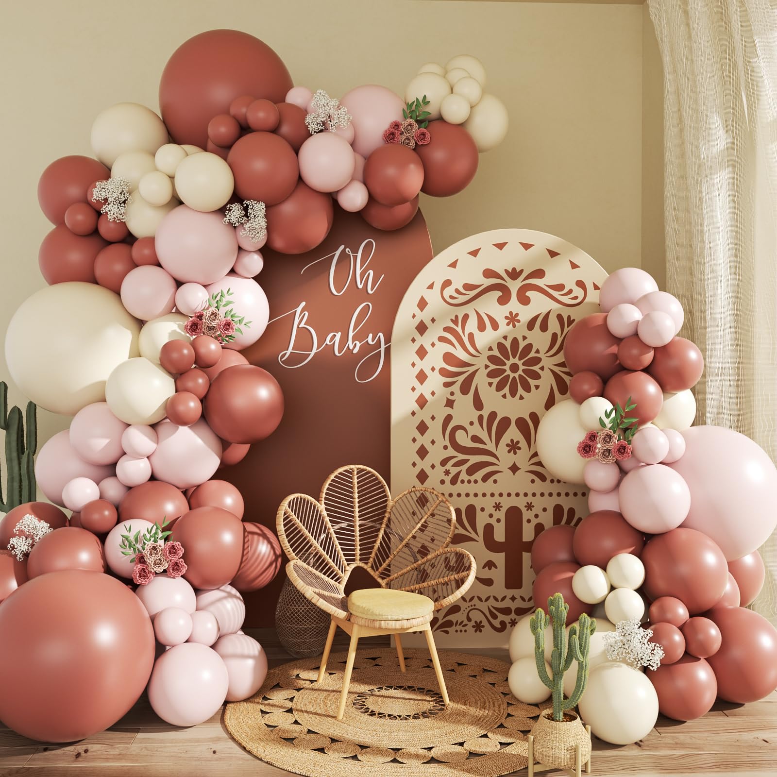 CROSSFINGERS Mexicanos De Barro Balloon Garland Arch Kit, 145pcs Fiesta ...