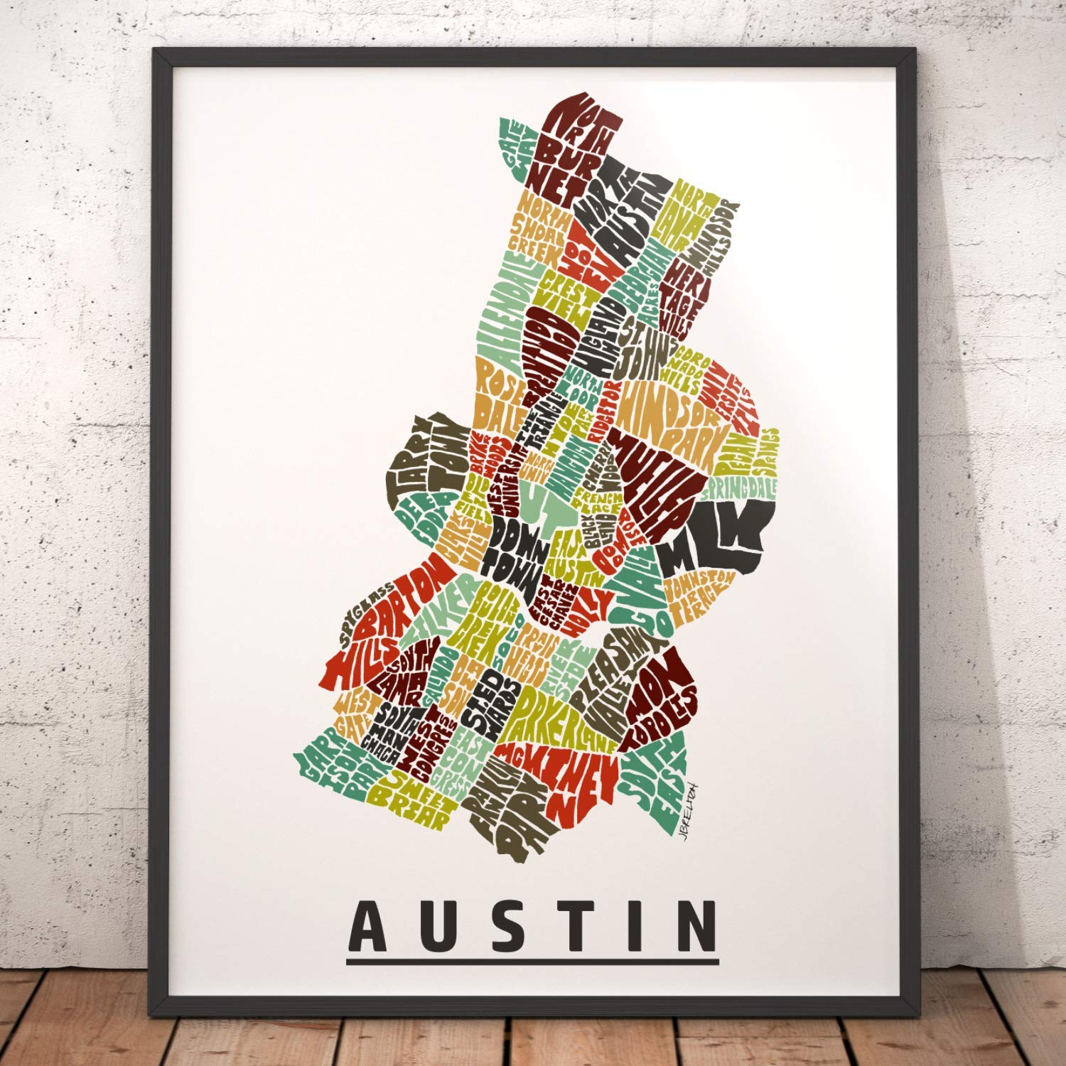 Amazon.com: Austin Neighborhood Map Print, signed print of my original ...