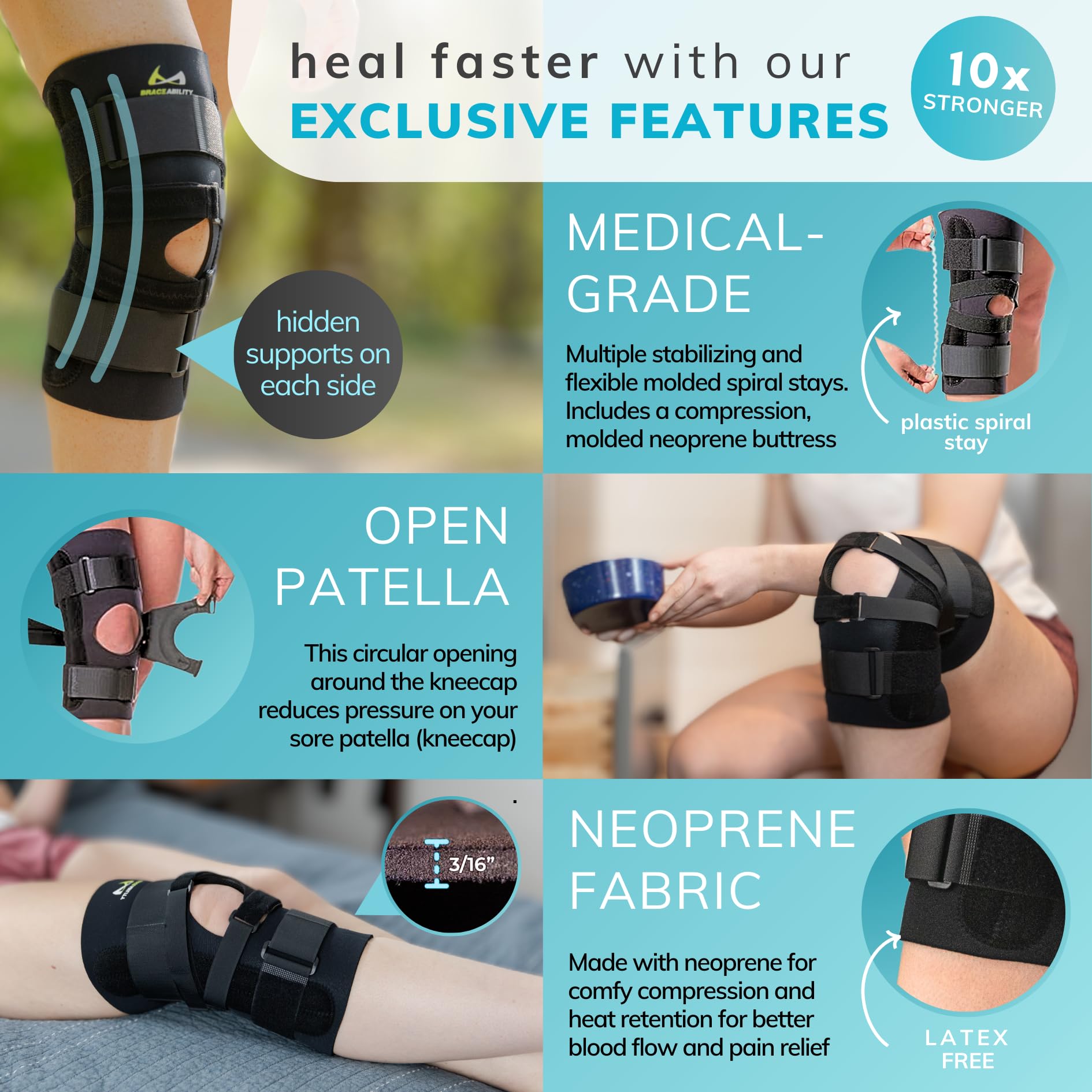 Mua BraceAbility J Patella Knee Brace - Lateral Patellar Stabilizer ...