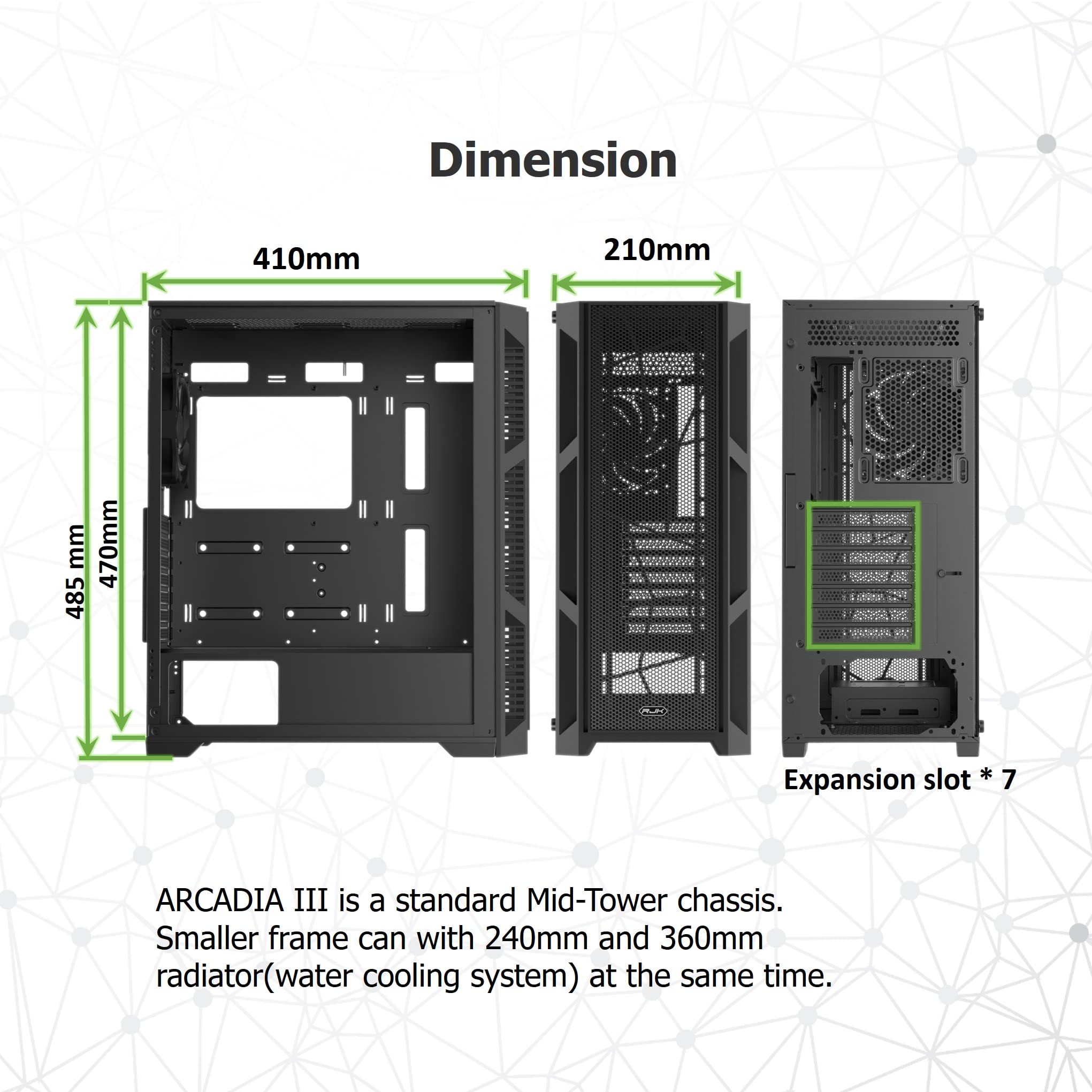 Mua Arcadia III Tempered Glass Mid Tower ATX PC Case with Tempered ...