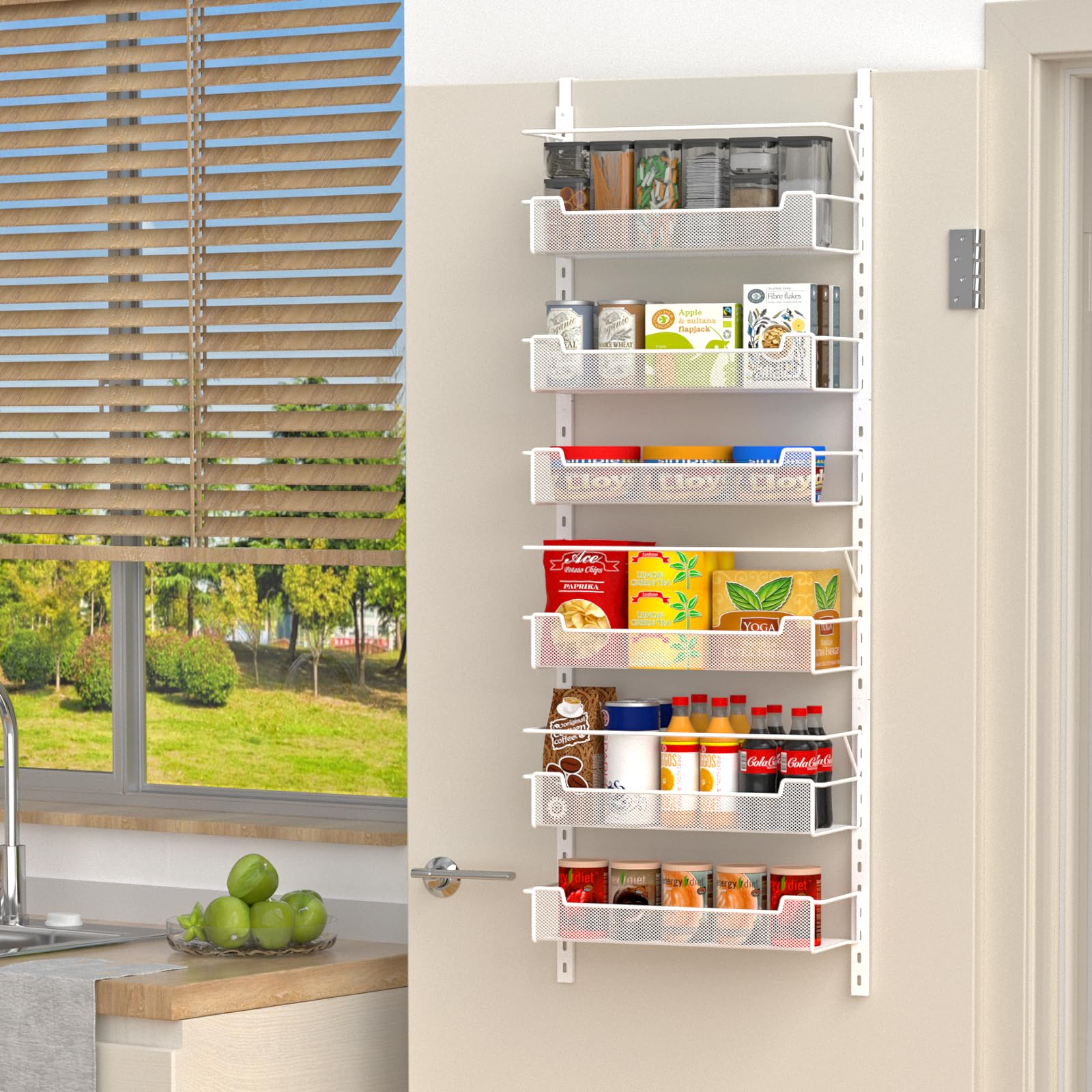 VyGrow Over the Door Pantry Organizer, 6-Tier Over the Door Organizer ...