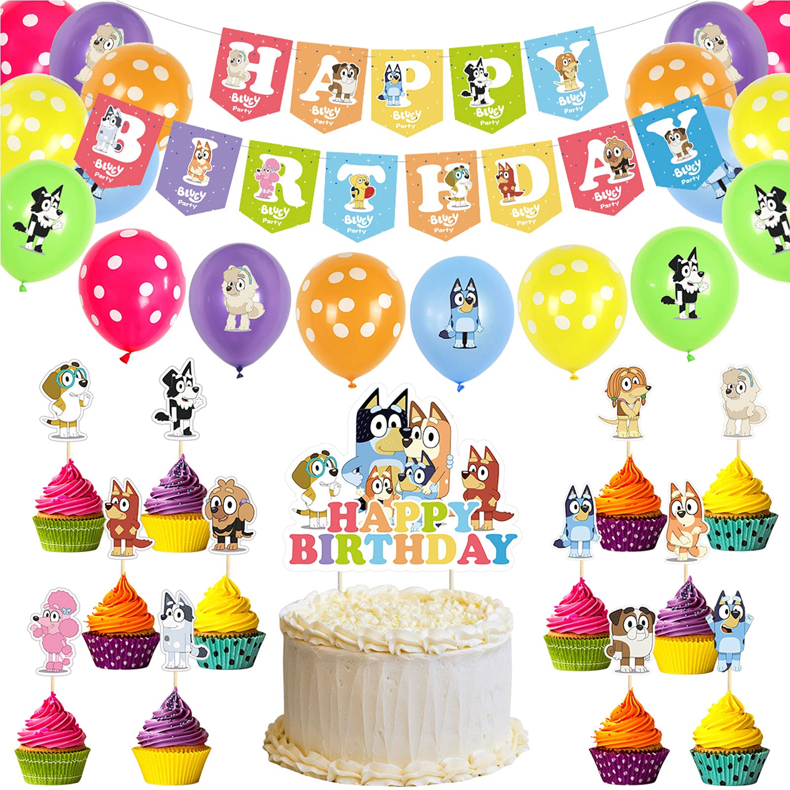 Bluey Birthday Party Supplies Bluey Themed Party Decorations With Bluey ...