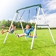 Amazon.com: Hapfan 7.5ft Tall Swing Sets for Backyard, 500lbs Heavy ...