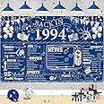 Amazon.com: Blue 30th Birthday Banner Decorations, Navy Blue Silver ...