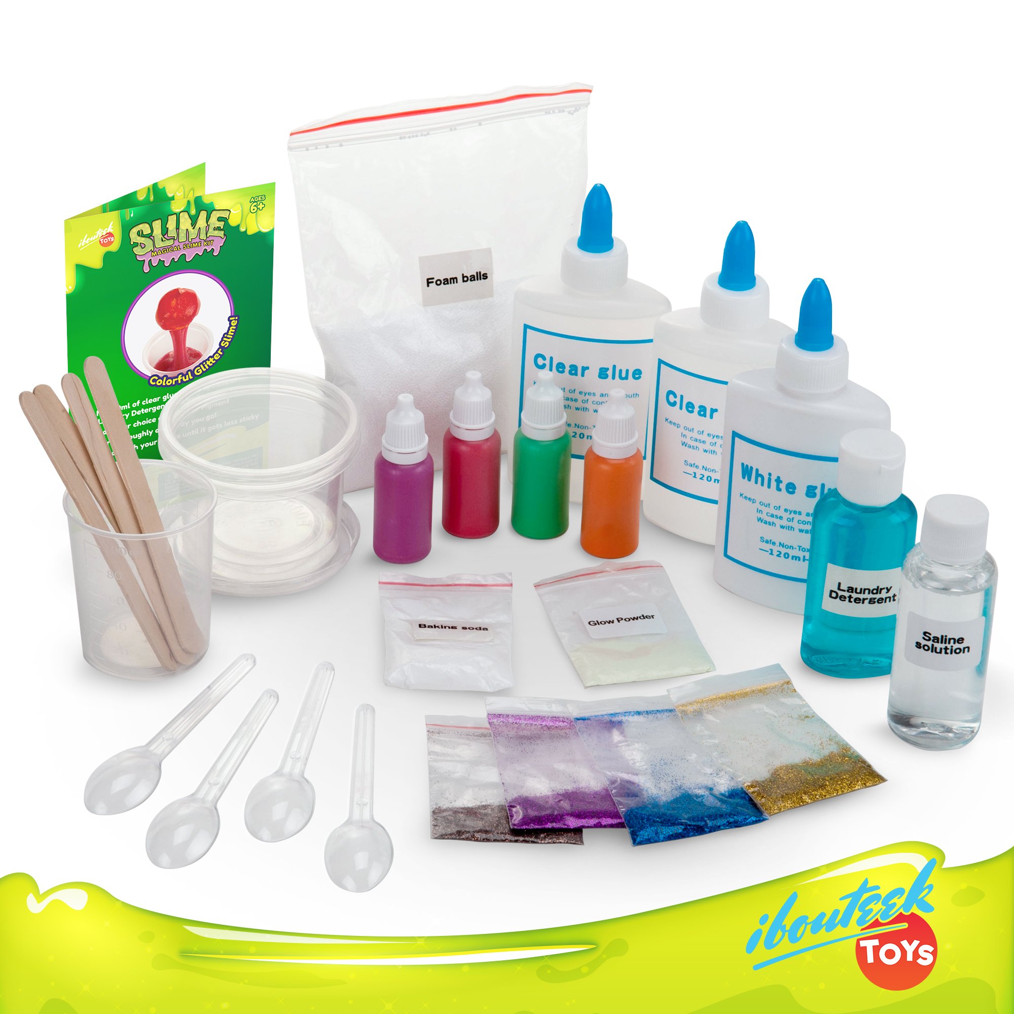 DIY Slime Kit – Includes Containers Supplies Clear Glue Measuring Cup ...