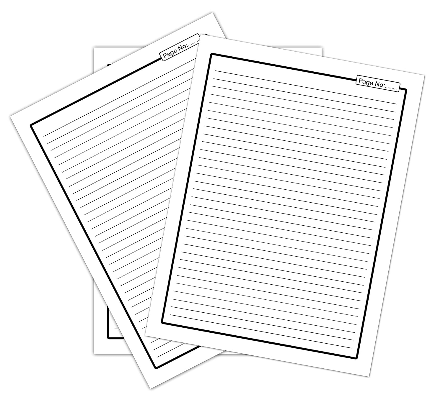 WAYTOBUY Black Border with Page Number Ruled Paper for Assignment or ...
