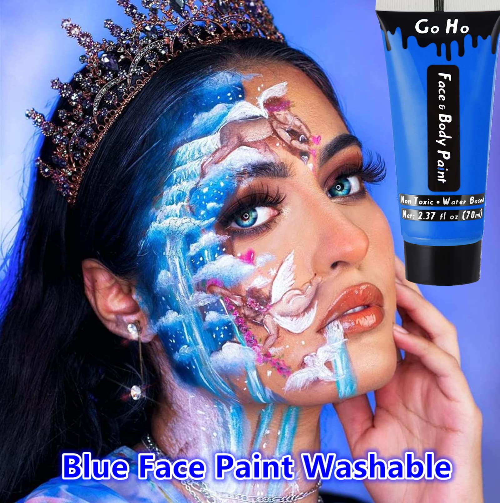 Mua Royal Blue Face Body Paint Washable(2.37 oz),Water Based Cream Blue ...