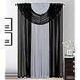 Amazon.com: Elegant Home Complete Multicolor Window Sheer Curtain All ...