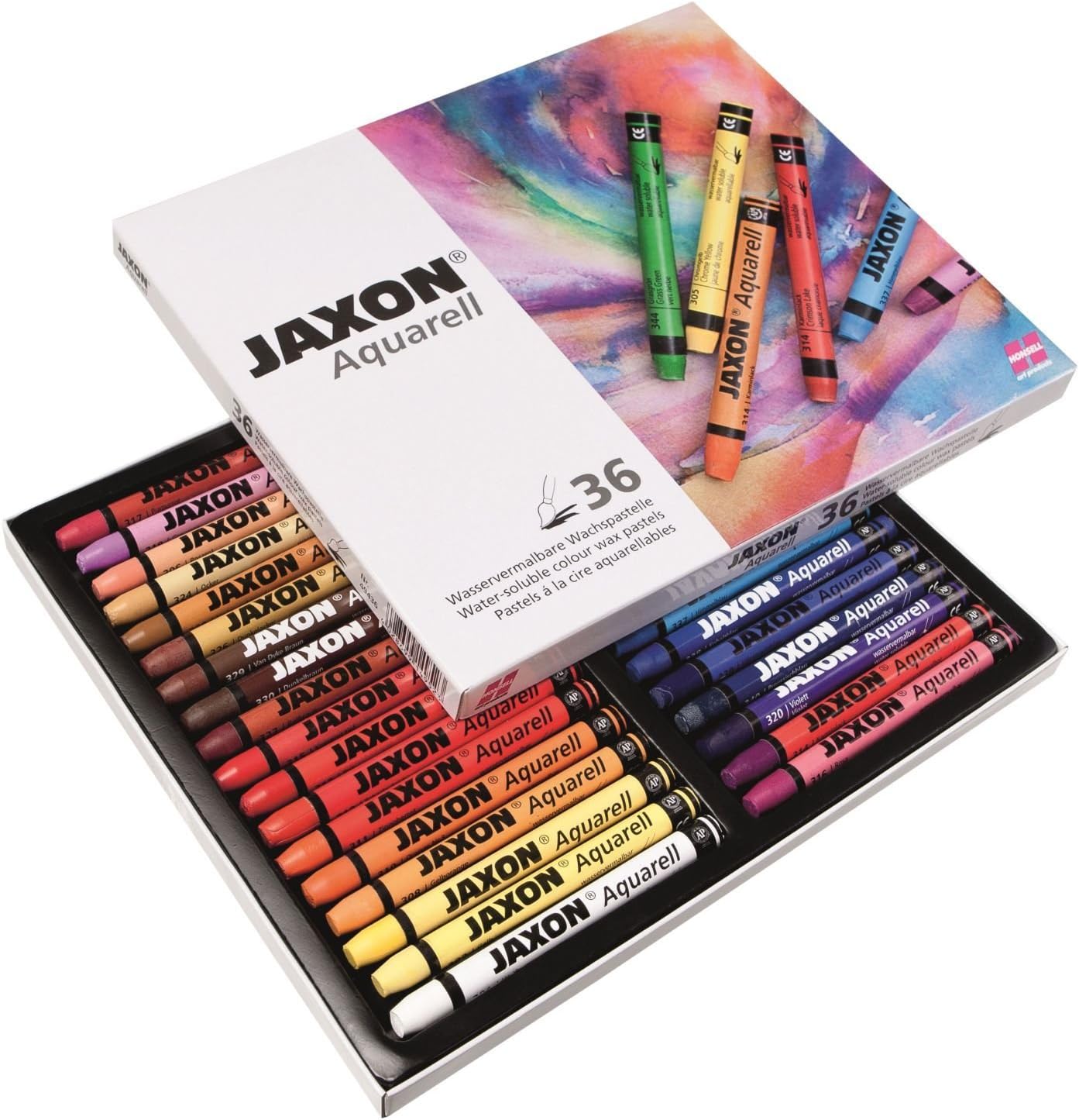 Jaxon 49436 - Pastelli a Cera acquerellabili, 36 Pezzi: Amazon.it ...