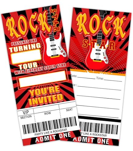 Invitaciones De Cumpleaños De Estrellas De Rock Foto De Tarjeta De