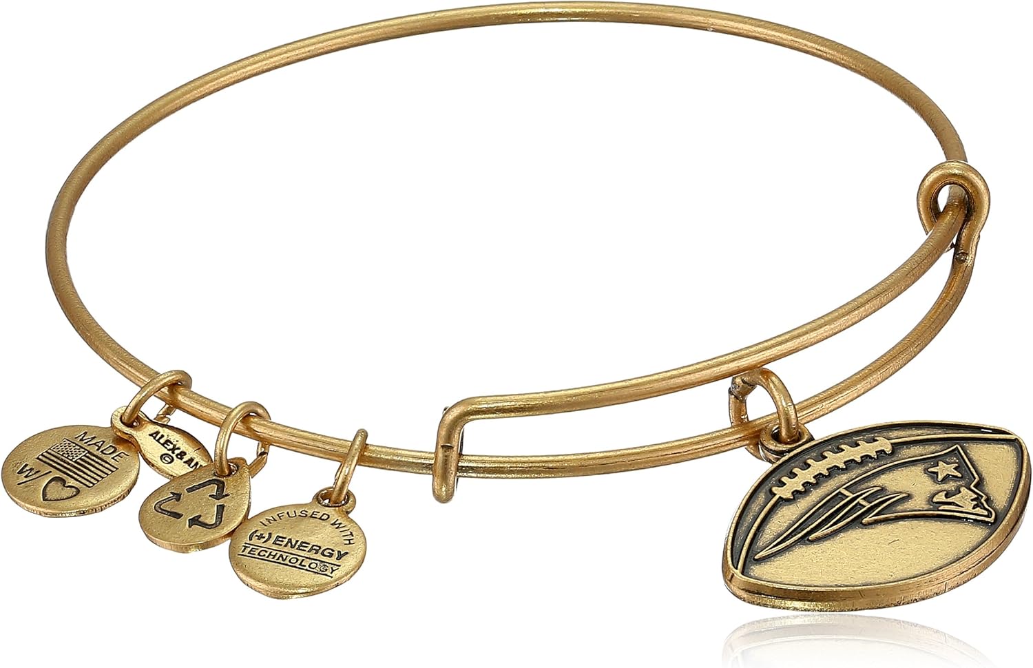 Amazon.com: Alex and Ani "NFL" New England Patriots Football Expandable Wire Rafaelian Gold-Tone ...