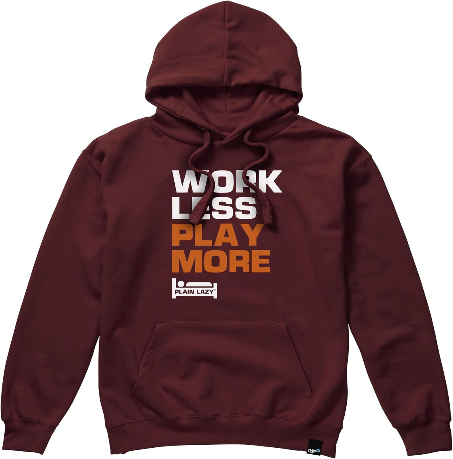 Plain Lazy Men's Work Less Hoodie: Amazon.co.uk: Clothing