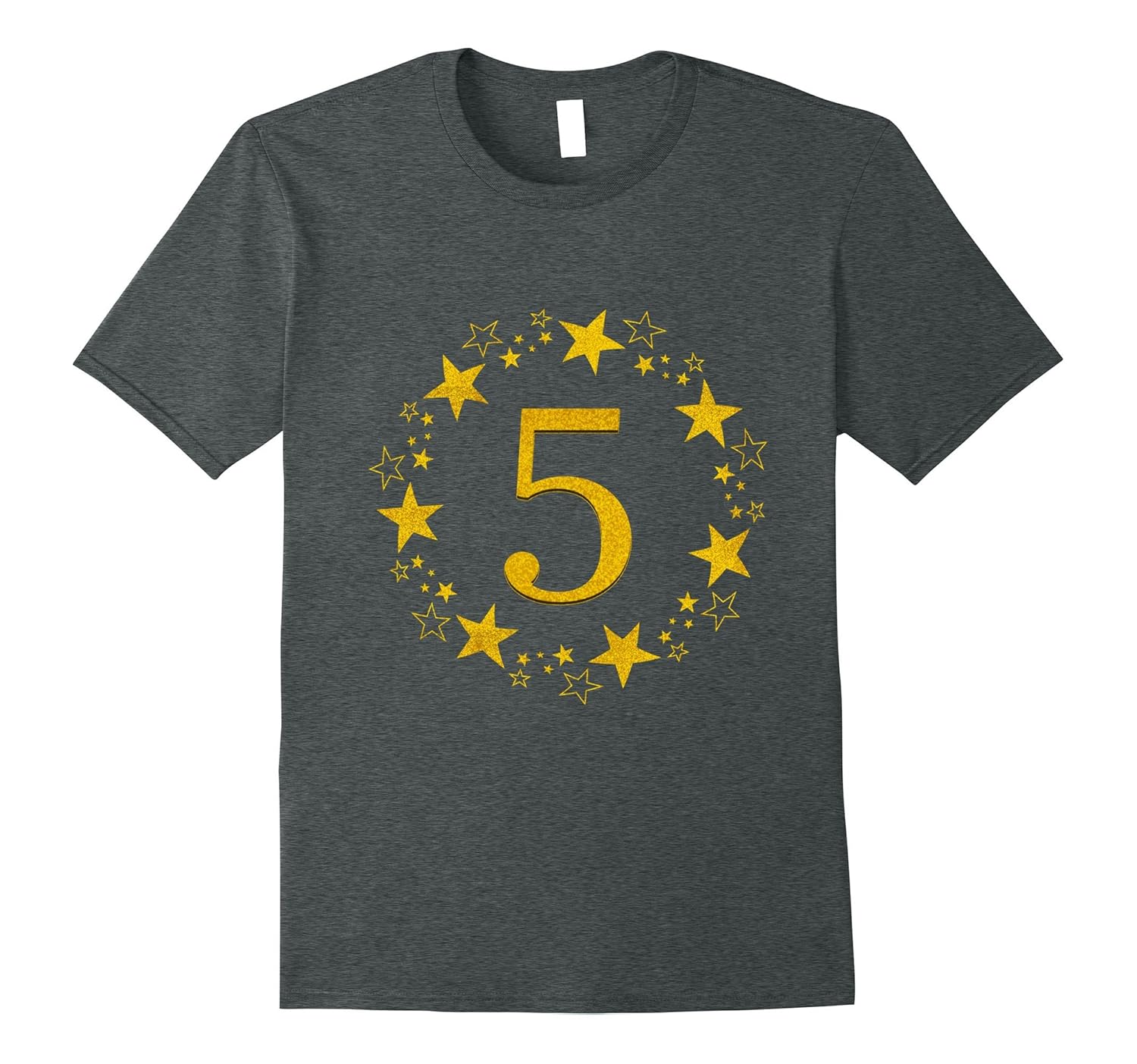 5th Birthday Gold Glitter Stars T-Shirt Awesome Five-4LVS – 4loveshirt