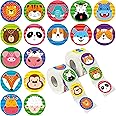 Amazon.com: 600 Incentive Stickers Adorable Round Animal Face ...