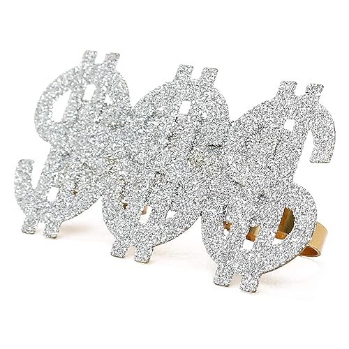 Skeleteen Dollar Sign Costume Ring - Pimp Money Symbol Jewelry Three ...