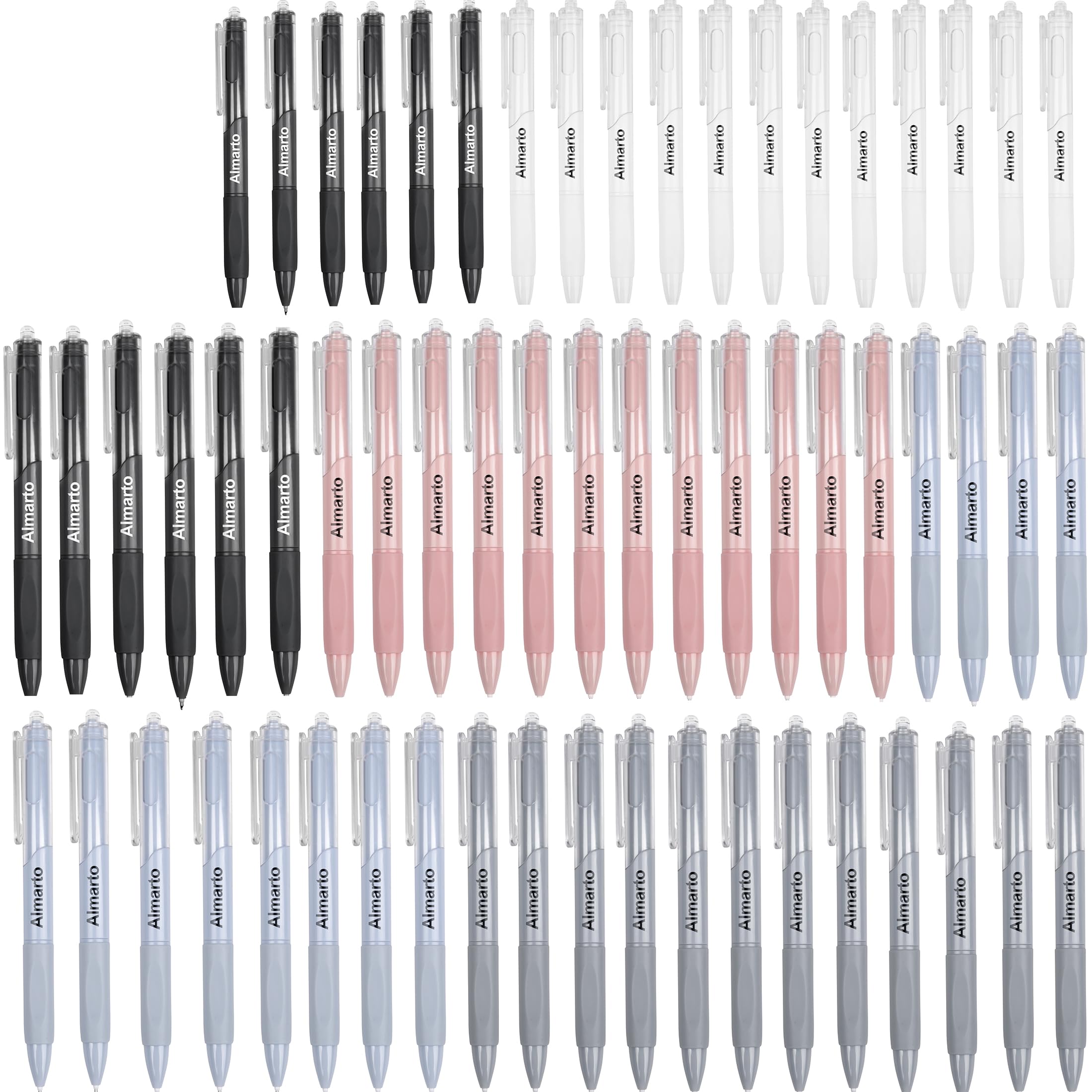 Rkqoa Aesthetic Pens, 5 Pack 0.5mm Ballpoint Gel Black Ink Pens ...