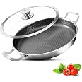 Amazon.com: Vinchef Nonstick Skillet with Lid 13 Inch Stainless Steel ...
