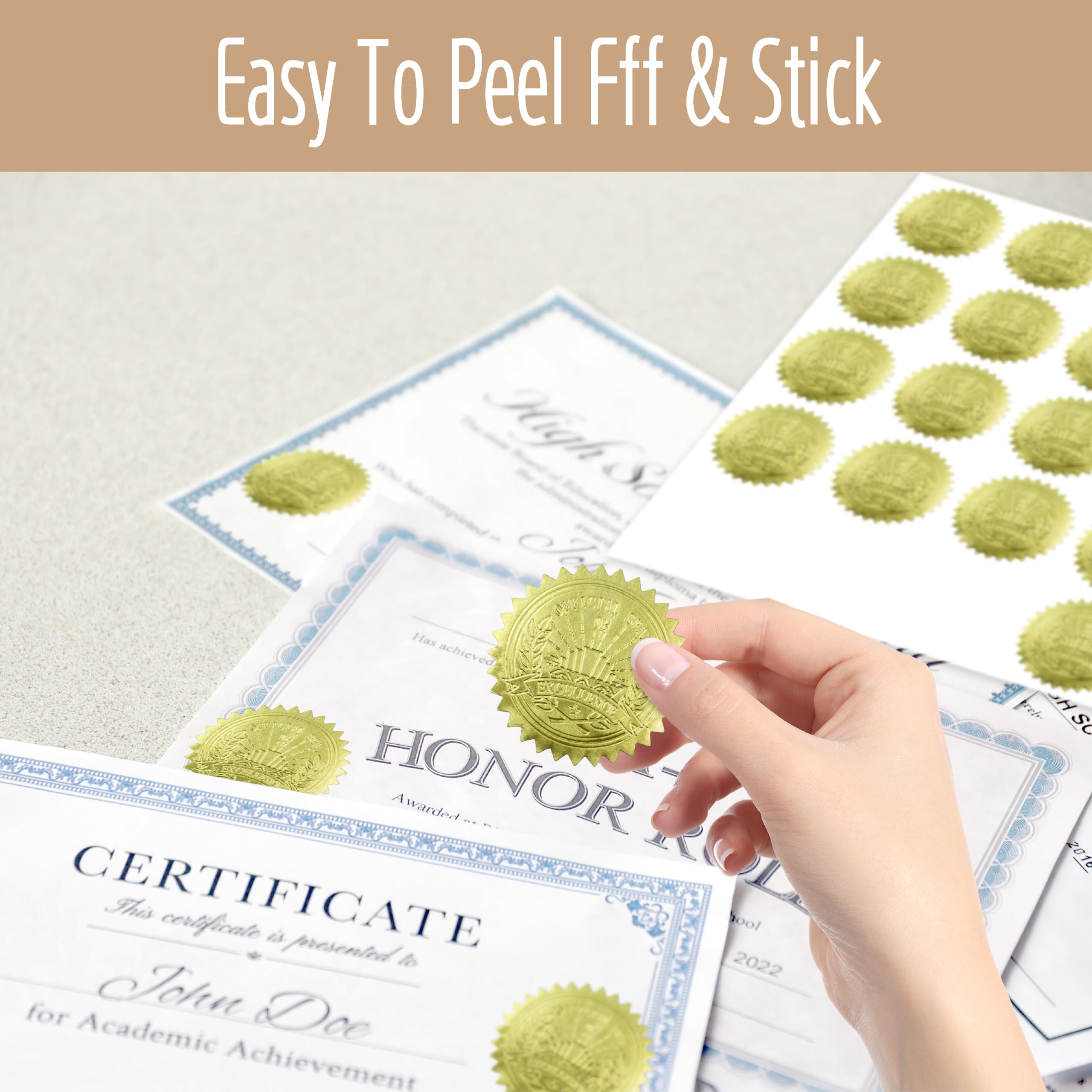 Mua 150 PCS Award Certificate Seals, Gold Foil Embossed Official Seal ...